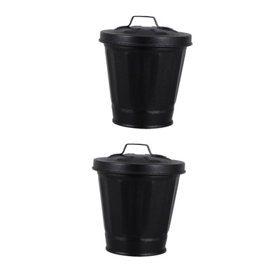 BESTOYARD 2 pcs Garbage can Metal Pail with lid tin Buckets car Trash ...