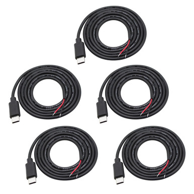 Kallaudo USB C Power Pigtail Cable 3.3FT 24AWG 5V 3A USB Type-C Male Plug to 2 Pin Bare Wire ...