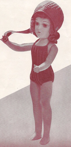 Vintage Knitting PATTERN to make - 14" Doll Clothes One-Piece Swim ...