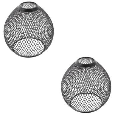 Yardwe 2pcs Wrought iron hollow lampshade basket chandelier vintage ...