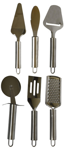 Set of 6 Stainless Steel Kitchen Utensils - Great for Starting Out a ...