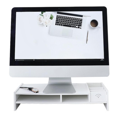 Monitor Stand Riser 2-Tier Laptop Screen Stand with Drawer White ...