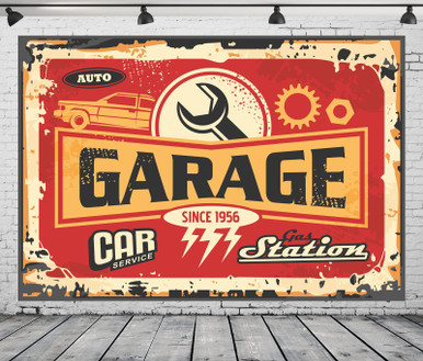 CORFOTO 5x3ft Fabric Retro Garage Sign Backdrop Vintage Old Car Service ...