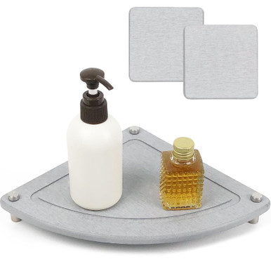 Bureebo Corner Sink Caddy Stone, Instant Dry Sink Organizer with 2 ...