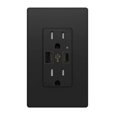 USB C Wall Outlet Decora Receptacle 4.8A Dual High Speed, 15 Amp Tamper ...