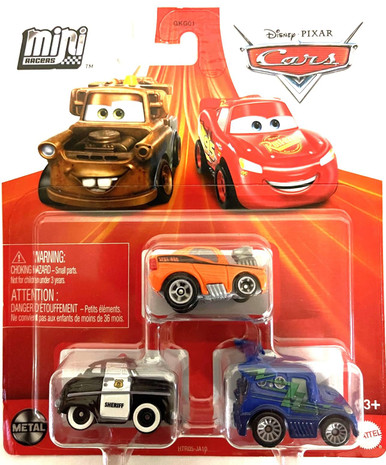 Disney Pixar Cars Mini Racers (Snot Rod - DJ - Sheriff) 3 Pack Minis ...