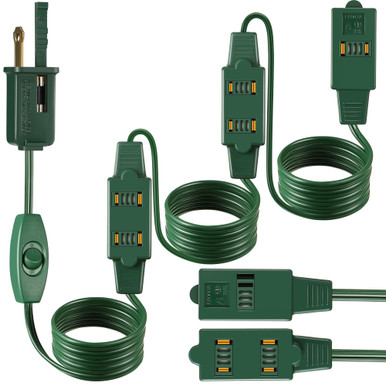 Enhon 15 Ft Green Extension Cord with 9 Outlets and On/Off Switch ...
