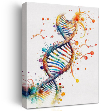 Watercolor DNA Science Wall Art Decor Genetics Poster Framed Painting ...