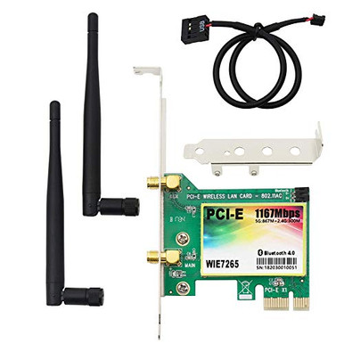 SHINESTAR 1167Mbps PCIe WiFi Card, Bluetooth 4.0 PCIe Wireless Adapter ...