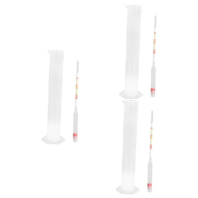 Baluue 3 Sets American Attenuation Meter Plastic Hydrometer Test Jar ...