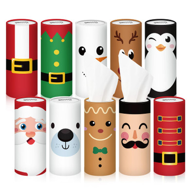 Hushee 10 Pieces Christmas Car Tissues Cylinder Tissues Holder Boxes ...