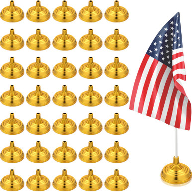 48 Pcs Mini Flag Stand Weighted Small Flag Base Mini Flag Holder Table ...