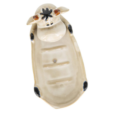 HOMSFOU Cow soap Box Drain Soap Tray Soap Holder Soap Container Ceramic ...