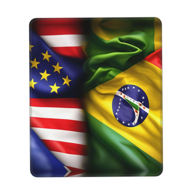American and Brazilian Flags Print Mouse Pad Gaming Mousepad Customized ...