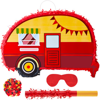 Camping Adventure Pinata Camping Theme Pinata with Blindfold Bat and ...