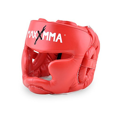 MaxxMMA Full Coverage Headgear (Red) Boxing MMA Training Kickboxing ...