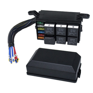 12V Fuse and Relay Box with 6 Slots ATC ATO Blade Fuses and 5pcs 5Pins ...