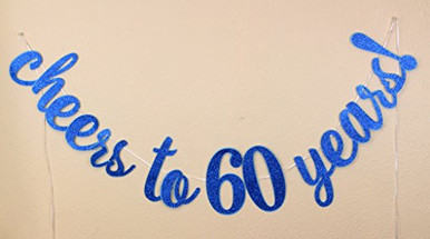 All About Details Cheers to 60 Years! Cursive Banner, 1 Set, 60th ...