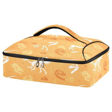 Dinosaur Skeleton Bone Orange Insulated Casserole Carrier for Hot or ...