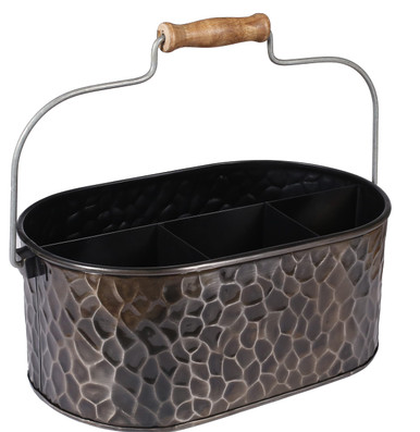 Galvanized Utensil Holder,Utensil Caddy,Galvanized Bucket,Silverware ...