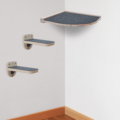 Purife Corner Shelf for Indoor Cat, Cat Wall Corner Perch with 2 ...