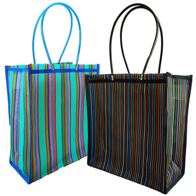 Pack Set of 2 Large Mexican Shoulder Market Bags Gusset Tote Bag in ...