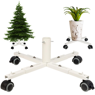 Blissun Christmas Tree Stand Base with Wheels, Movable Christmas Fake ...
