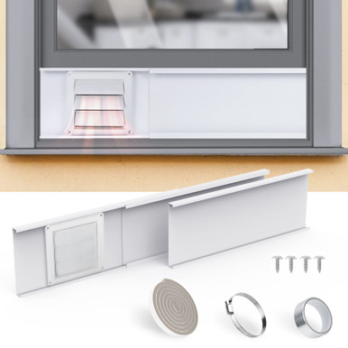 Flehomo Dryer Vent Window Kit, Include Dryer Vent Cover with Moving ...