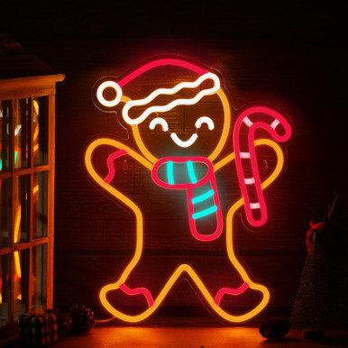 Xuhal Gingerbread Man Neon Sign, Christmas Neon Sign, Christmas Signs ...
