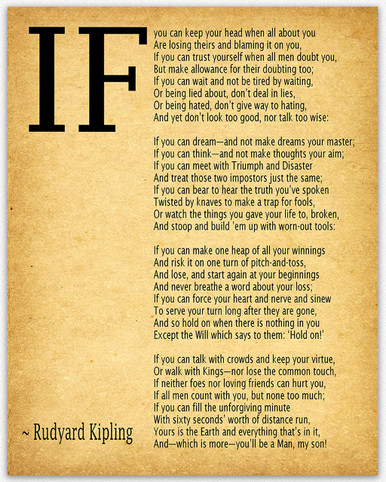 IF Poem Art Print IF Poem by Rudyard Kipling Art Print IF Poster If ...