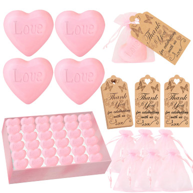 AIXIANG 100 Sets Heart Style Mini Soap for Wedding Party Favors Bridal ...
