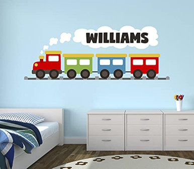 Personalized Train Name Wall Decal - Train Kids Nursery Wall Decals ...