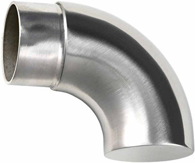 Stainless Steel Round Wall Return End Connects 2" OD Tube/Pipe Hand ...