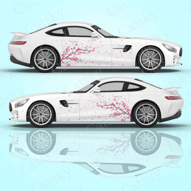2Pcs Sakura Cherry Blossom Car Body Decals and Graphics Japanese Theme ...