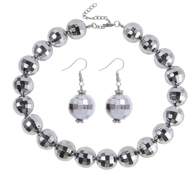 Fuqimanman2020 Disco Ball Earrings Neaklace Jewelry Set for Women Girls ...
