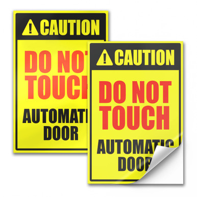 2 PC Automatic Door Sticker Do Not Touch - 4x6 Caution Automatic Door ...