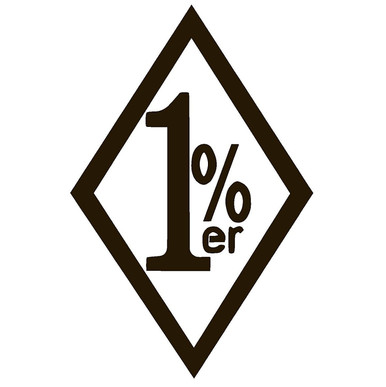 1% ER ONE Percent Biker Vinyl Sticker Decal (Black, 1.95" x 3 ...
