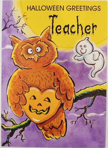 Halloween Greetings TEACHER Greeting Card - Holiday Wishes from Student ...