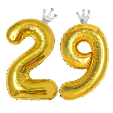 YFHVJTKO 40 Inch Number 29 Gold Crown Balloon Set,29th Celebration ...