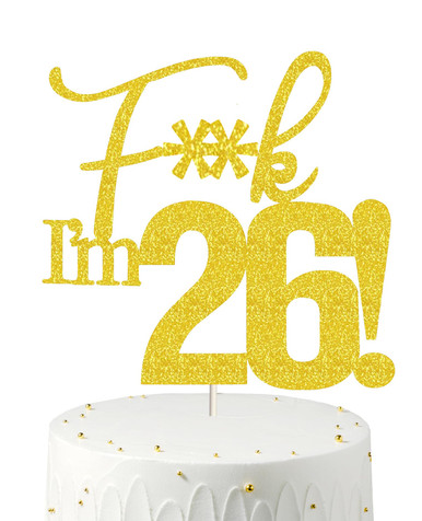Birthday Gold Cake Toppers for women, 26 cake topper, 26th birthday ...