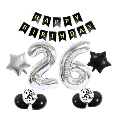 QWEQWE 26th Birthday Decoration Balloons, Birthday Decoration 26 Year ...