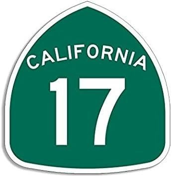 3 Pack Reflective California State Route 17 Sign Shaped Sticker ...