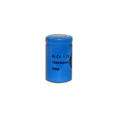 Exell 1.2V 300mAh NiCD 1/2AA Rechargeable Battery Flat Top Cell ...