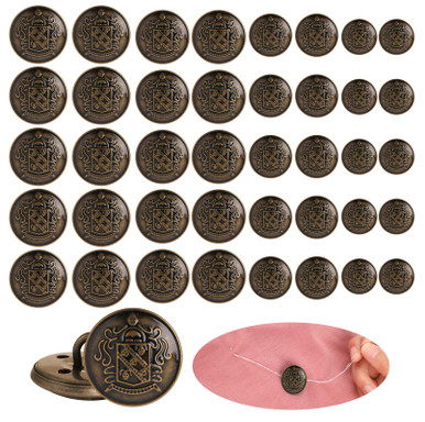 40 Pieces Metal Blazer Button Set Vintage Bronze Buttons Brass Buttons ...