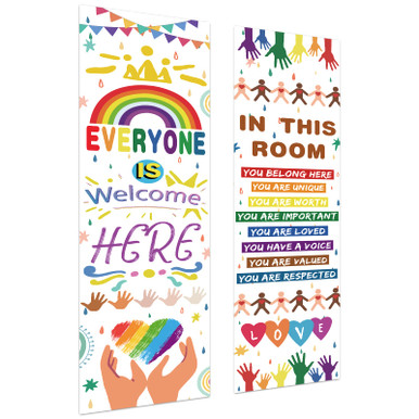 Estune 2 Pcs Welcome Banner and Poster for Teachers Rainbow Diversity ...