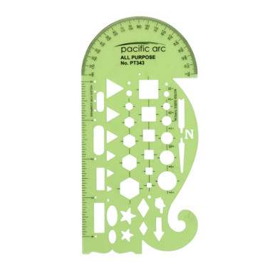 Pacific Arc All Purpose Template Guide, Featuring A Protractor, 4 Inch ...