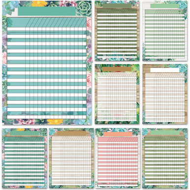 9 PCS Rustic Bloom Classroom Charts Succulents Classroom Incentive ...