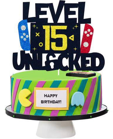 Level 15 Unlocked Video Game Cake Topper - Level 15 Unlocked Awesome ...