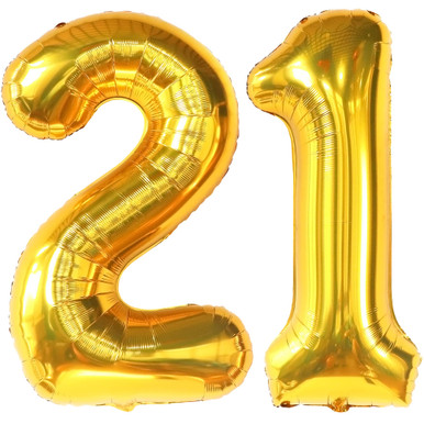 KatchOn, Giant Gold Number 21 Balloon - 40 Inch | Gold 21 Birthday ...