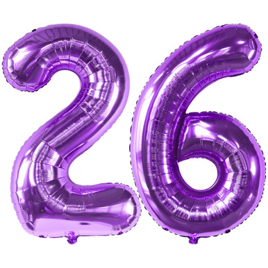KatchOn, Giant Purple 26 Balloon Number - 40 Inch | 26 Year Old Balloon ...